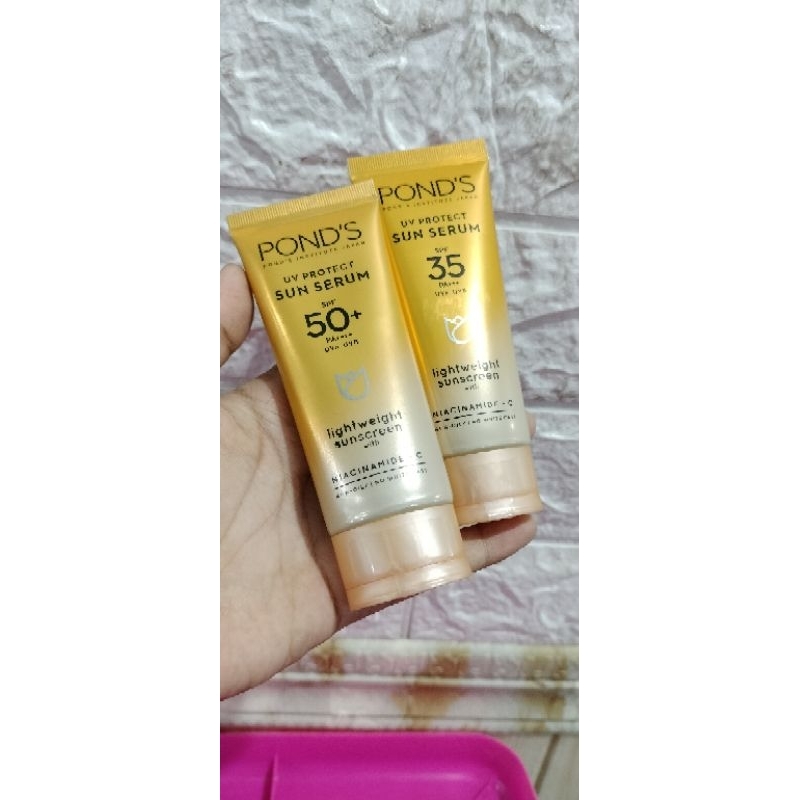 Jual PONDS UV PROTECT SUN SERUM NIACINAMIDE-C 30g | SPF 50+ PA++++ | SPF 35 PA+++ | Shopee Indonesia