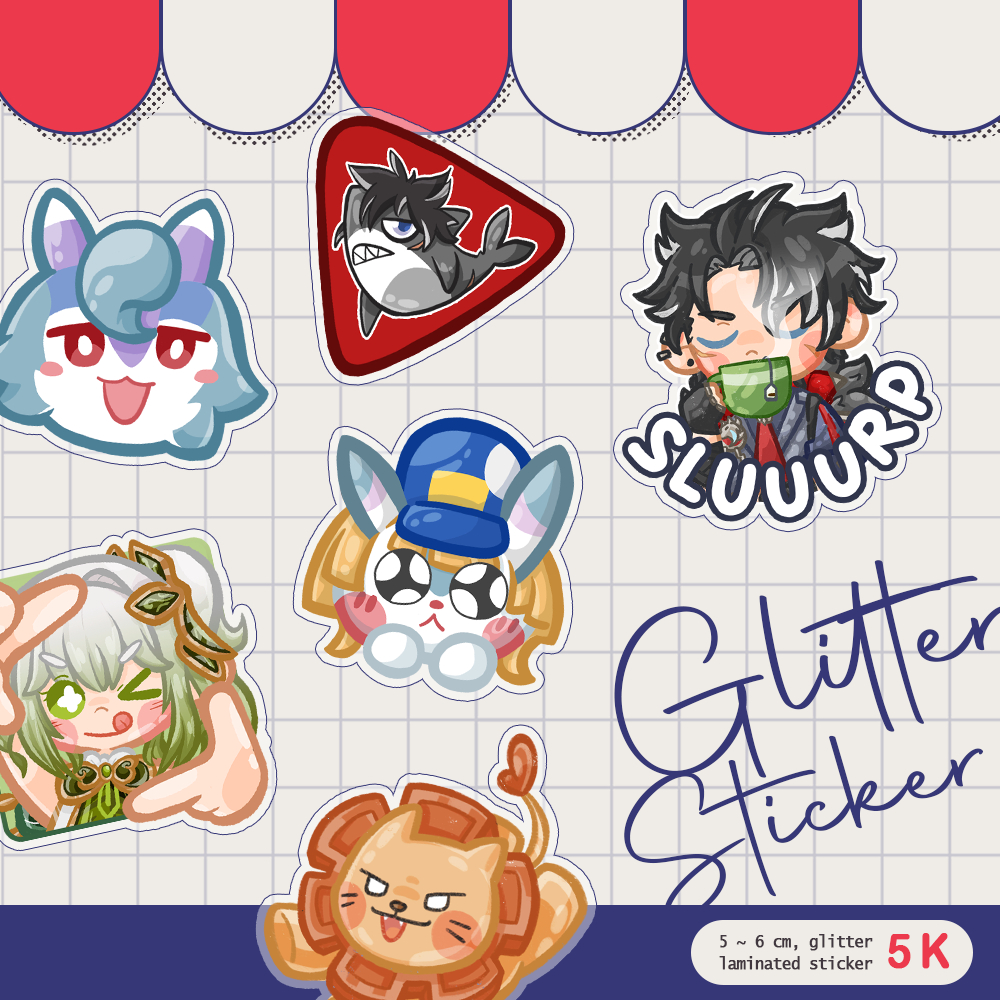 Jual [READY STOCK] Genshin Impact - Glitter Stickers (Wriothesley ...