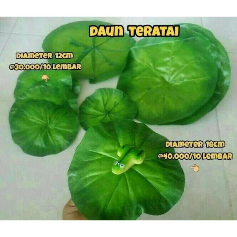 Jual 10 Pcs Daun Teratai Besar - Kecil - Daun Teratai Artificial ...