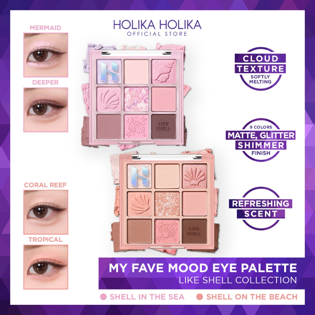 Jual Holika Holika My Fave Mood Eye Palette (Like Shell Collection ...