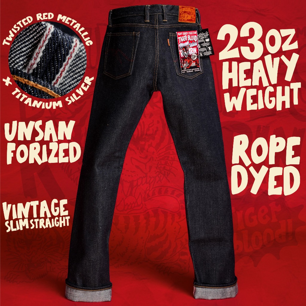 Jual Heavyweight Raw Selvedge Denim Pants - 23 oz Deep indigo ...