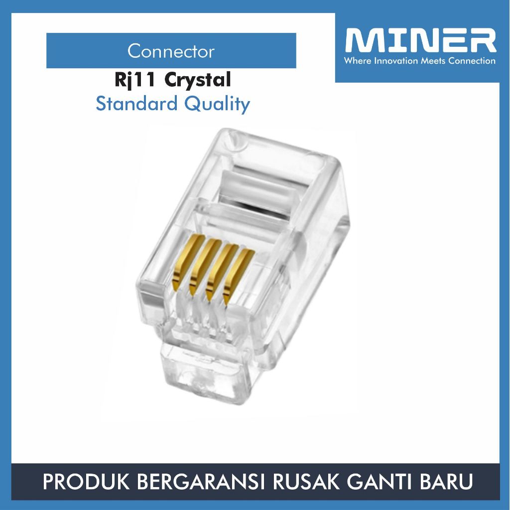 Jual MINER Konektor Telepon RJ11 4 Pin 6 Pin | Shopee Indonesia