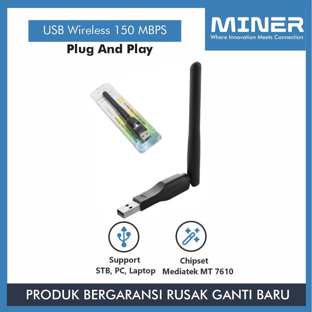 Jual MINER USB Wifi Chipset MT7601 Kecepatan 150 Mbps untuk PC, STB ...