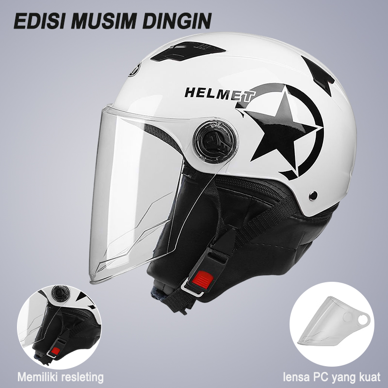 Jual Helm Half Face ABS Putih/Kuat dan kokoh motor helm/Sepeda skuter ...