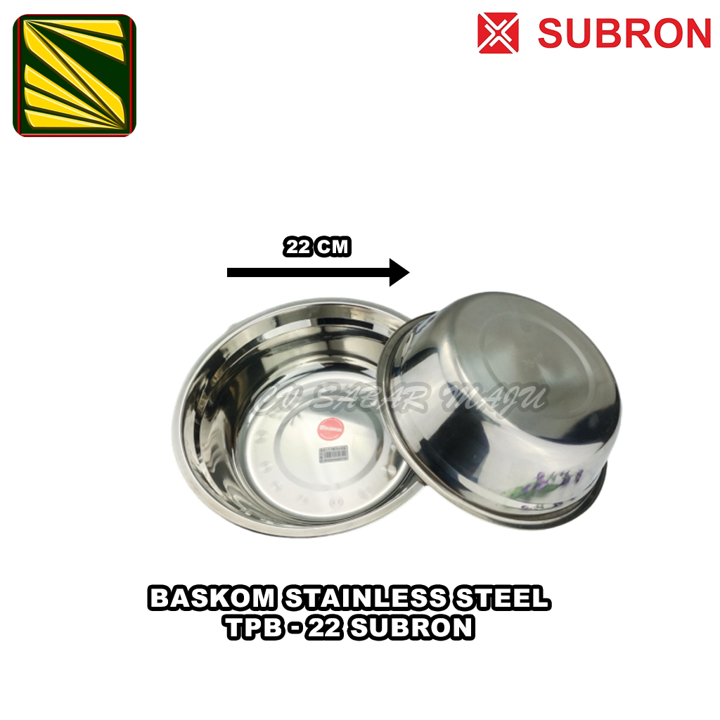 Jual SUBRON Baskom stainless 16 cm, 18 cm, 20 cm, 22 cm, tebal ...