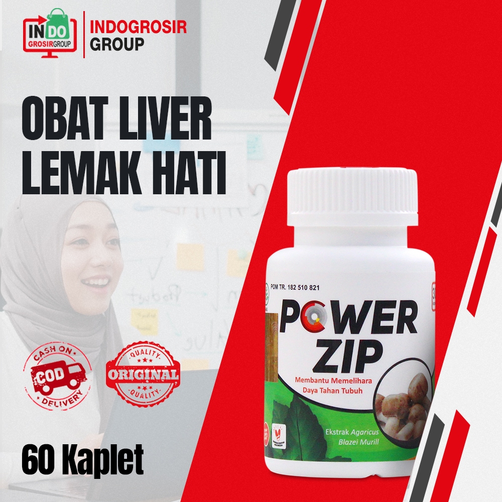 Jual OBAT LEMAK HATI HERBAL POWERZIP 60 Kaplet FATTY LIVER OBAT ...