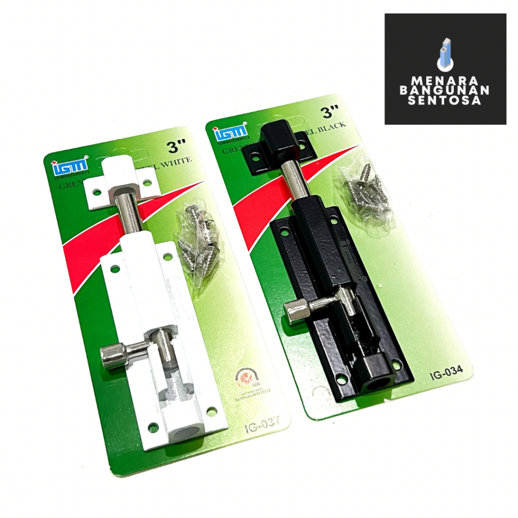 Jual Grendel Aluminium Stainless IGM 3 Inch Putih Hitam - Gerendel ...