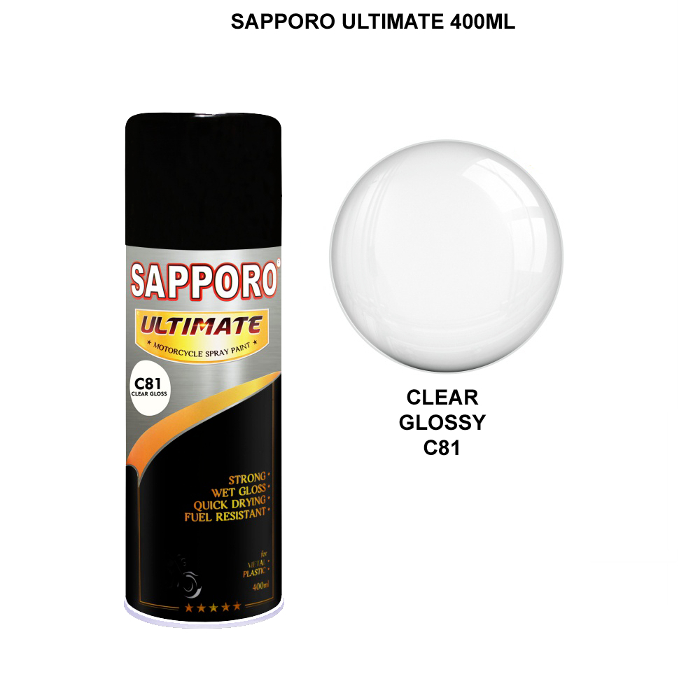 Jual Cat Semprot Sapporo Ultimate Clear Gloss C81 400 ML | Shopee Indonesia