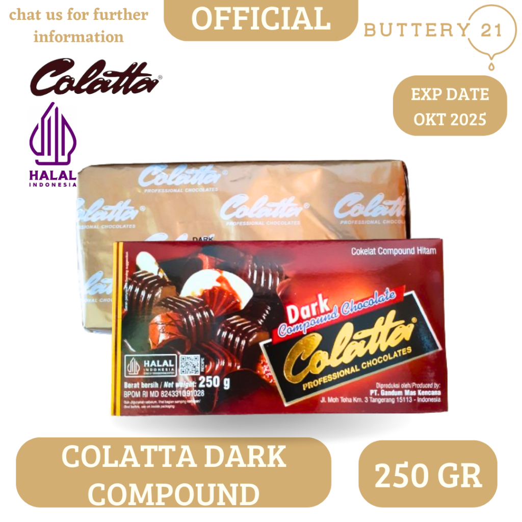 Jual COLATTA DARK COMPOUND 250 GR/COKELATE DARK 250 GR/COLLATA DARK ...