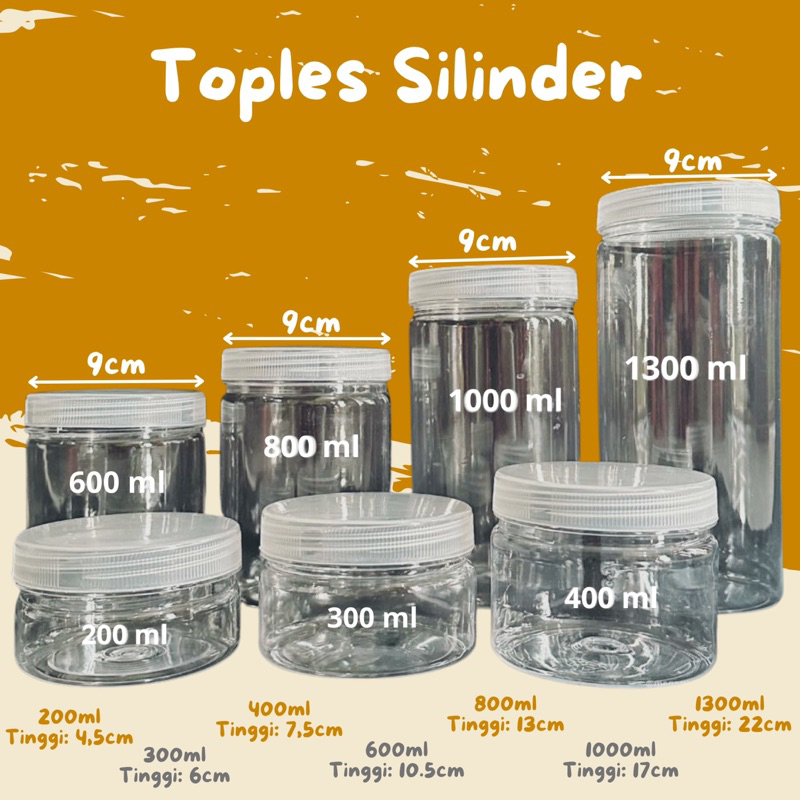Jual Toples Plastik 300ml 400ml 600ml 800ml 1000ml tabung silinder ...