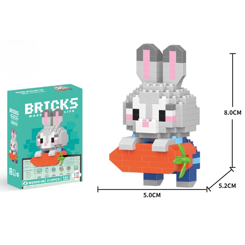 Jual HC Nano Block Karakter kartun Pendant Penutup Laptop Mainan Bricks ...