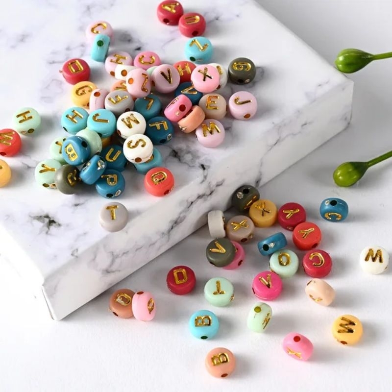 Jual [Pilih Huruf] No. 11 Abjad BULAT WARNA WARNI PASTEL DOFF Tulisan ...
