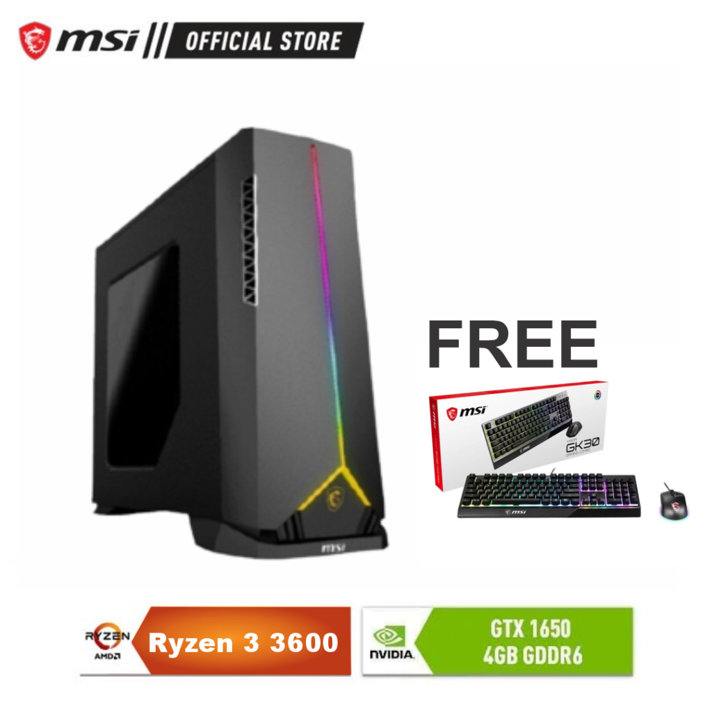 Jual MSI PC Gaming META S-017 RYZEN 5-3600 8GB 1TB+256GB NVIDIA GTX1650 | Shopee Indonesia