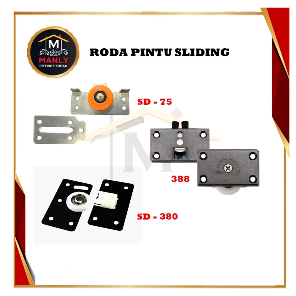 Jual Roda Pintu Lemari Geser Sliding Minimalis SD 380 / SD 75/385 roda ...