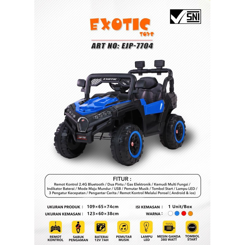Jual Mobil Aki Anak Jeep Rubicon EXOTIC EJP-7704 EJP7704 PMB M-8788 UTX ...