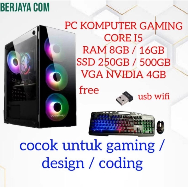 Jual Core i5 - Vga Nvidia Geforce 4gb - 16gb Ram - 500gb ssd - Pc Rakitan - cpu gaming ...