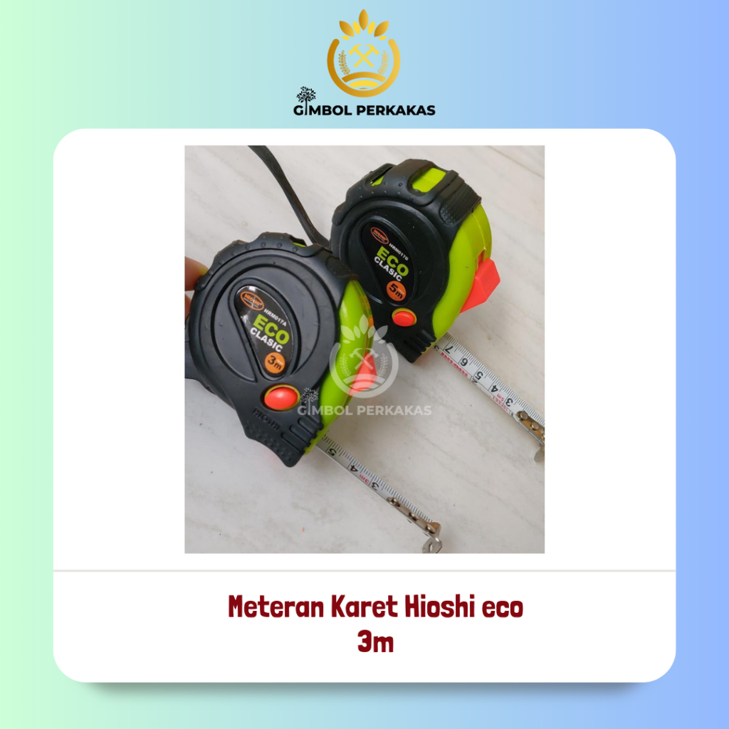 Jual METERAN KARET 3 METER merk HIOSHI SELF STOP LOCK 3M / MEASURING TAPE 3 METER | Shopee Indonesia