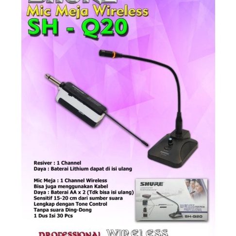 Jual HJ6 Mic meja SH Q2 mic podium wireless shq2 mic podium mic meja ...