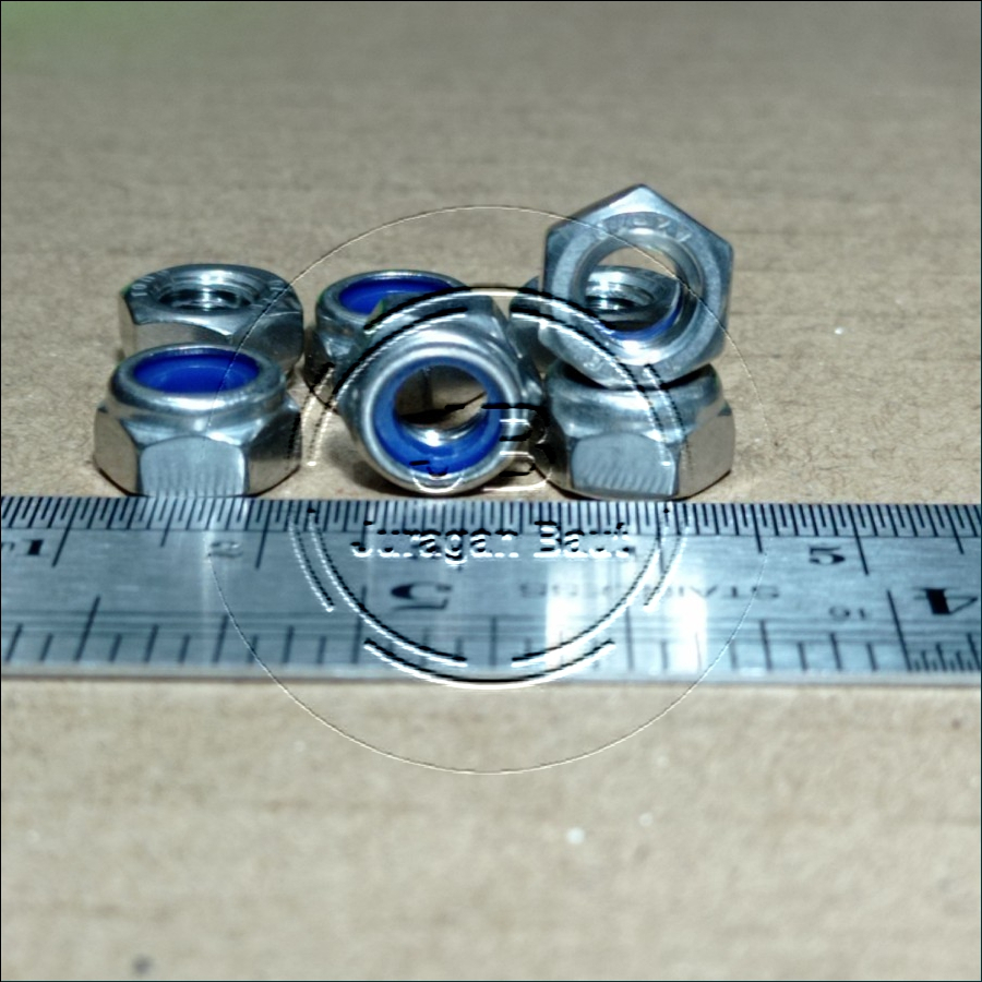 Jual MUR NYLON M6 STAINLESS STEEL SUS 304 ANTI KARAT LOCK NUT KUNCI 10 ...