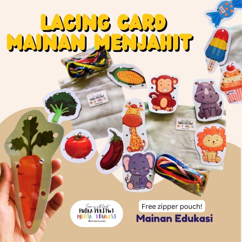 Jual Mainan Menjahit Edukatif untuk Anak Motorik Halus Meronce ...