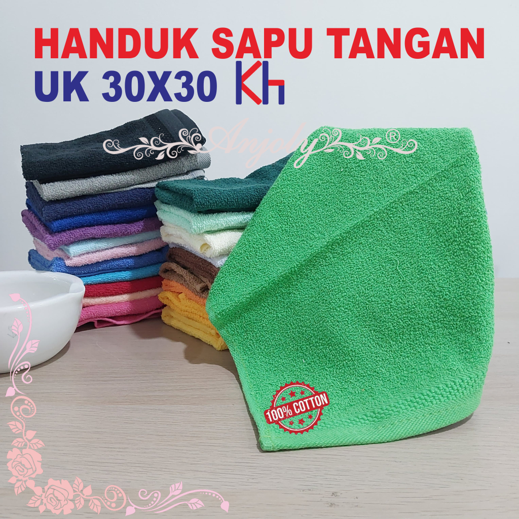 Jual HANDUK SAPU TANGAN ANJOLY 30X30CM | Shopee Indonesia