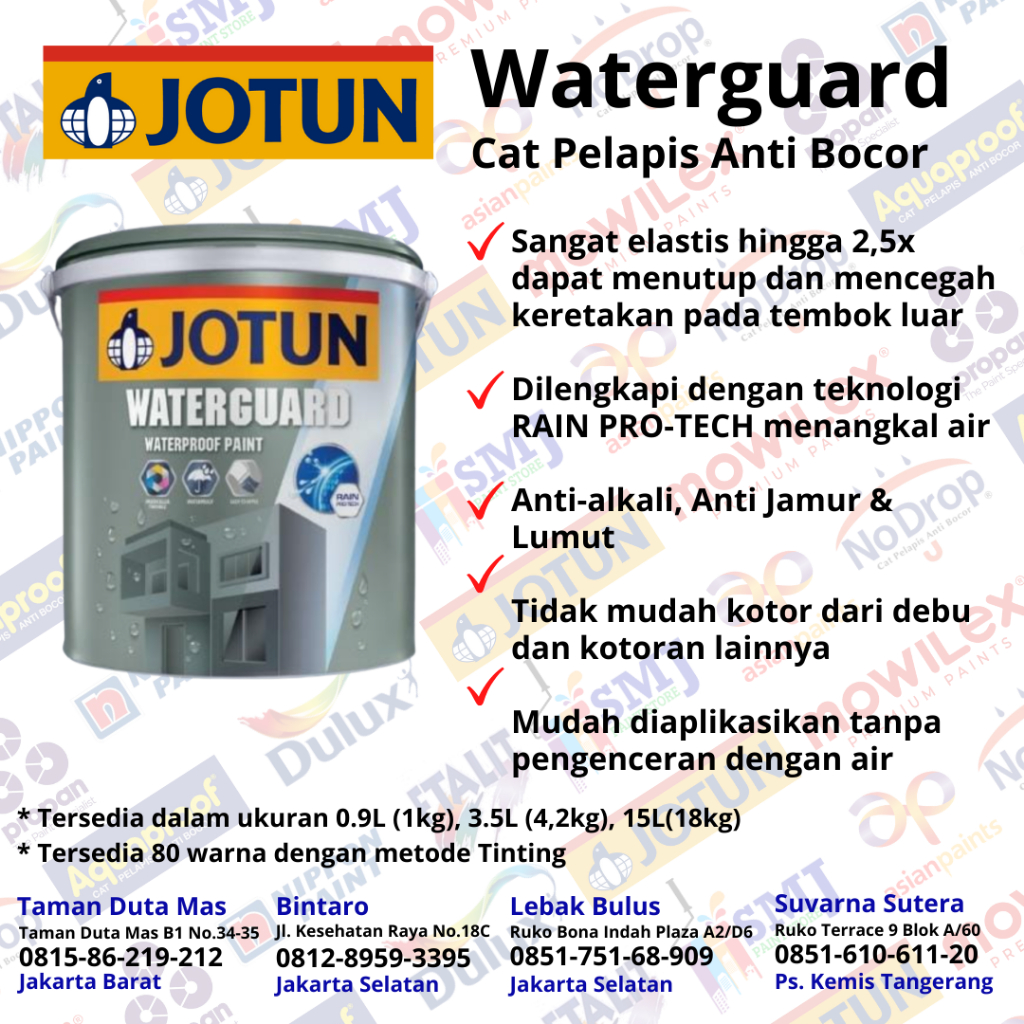 Jual JOTUN WATERGUARD KEMASAN 18 LITER, CAT PELAPIS ANTI BOCOR ...