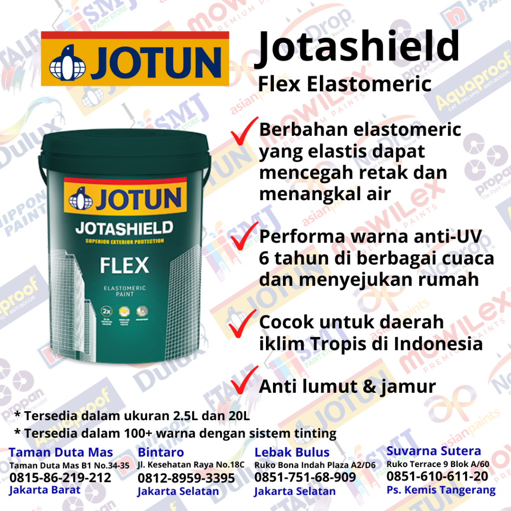 Jual Cat Tembok Eksterior Anti Bocor Jotun JOTASHIELD FLEX Tinting 2,5L ...