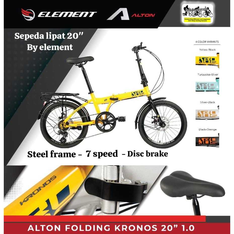 Jual Sepeda lipat 20 Element Alton Folding Kronos 7 speed - Disc brake ...