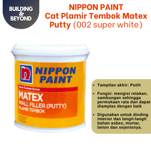 Jual NIPPON PAINT CAT PLAMIR TEMBOK MATEX PUTTY 002 | Shopee Indonesia