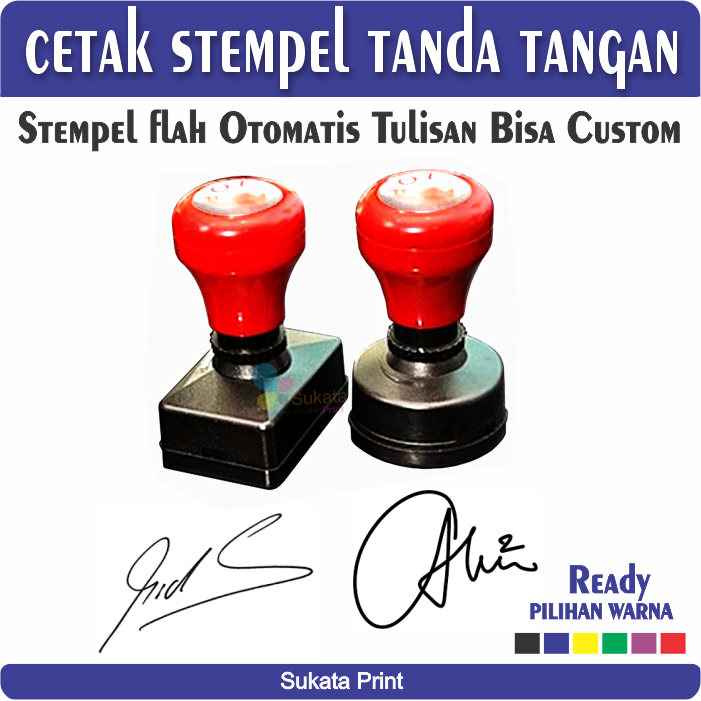 Jual Cetak Stempel Custom Tanda Tangan / Paraf / Cap TTD Tinta Otomatis ...