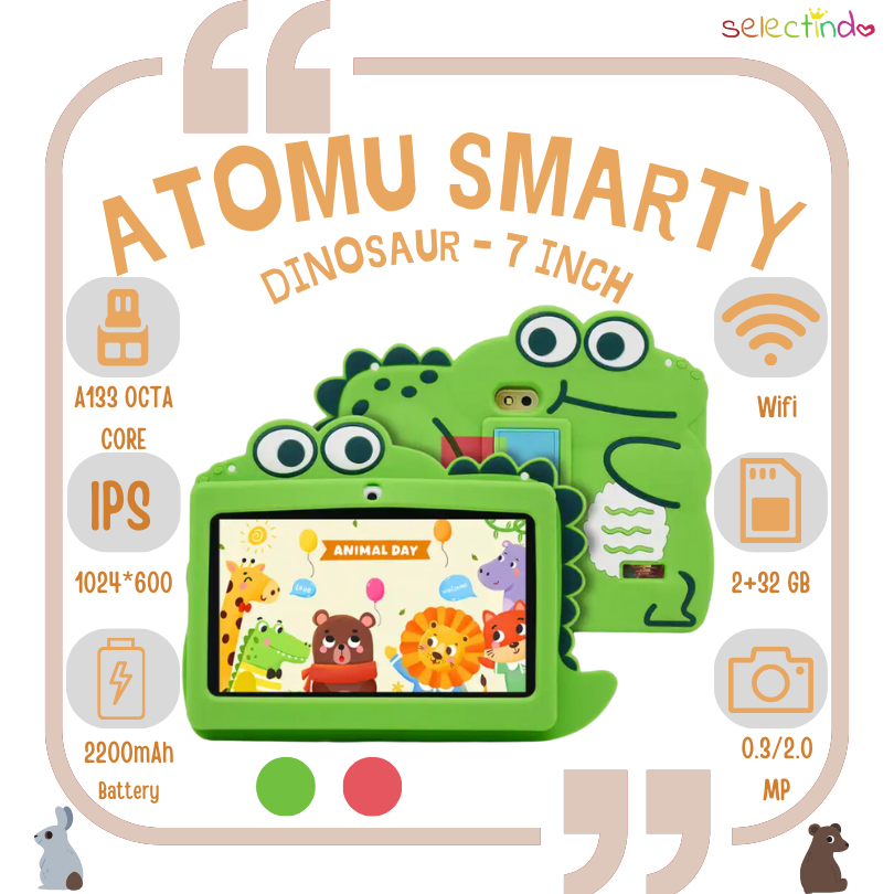 Jual [Real Memory] Atomu Kids Tablet Smarty Dinosaur 7 Inch 2+32GB ...
