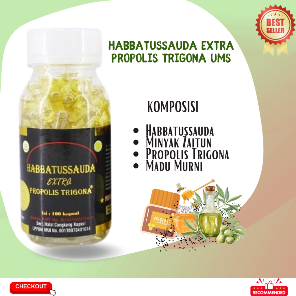 Jual UMS Habbatussauda Extra Propolis Trigona 100 Kapsul | Plus Minyak ...