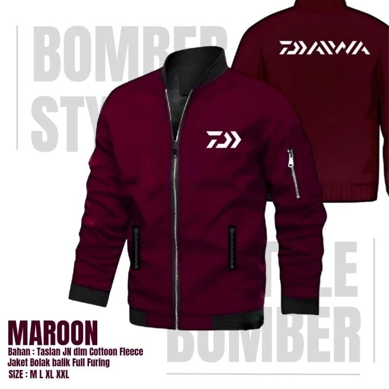 Jual JAKET BOMBER PARASIT FLECE BOLAK BALIK JAKET DAIWA FREE NAMA ...