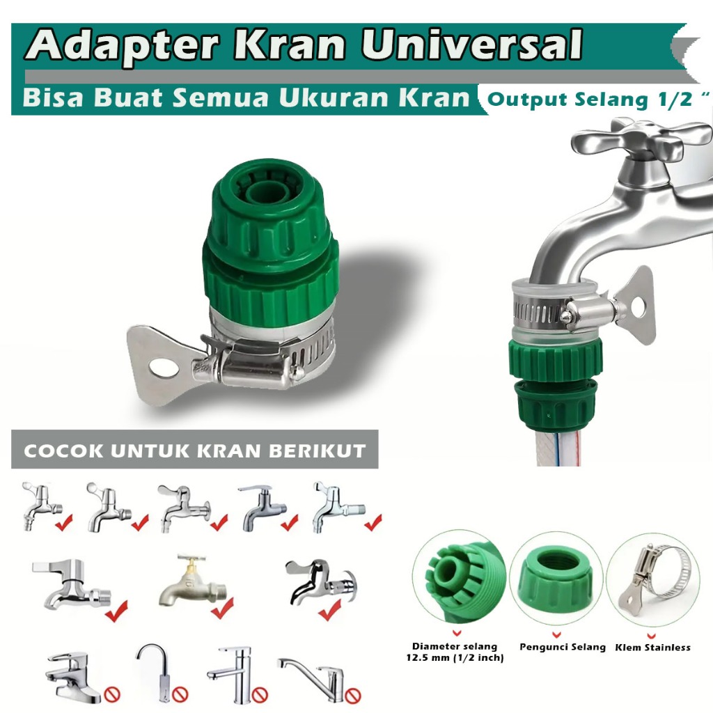 Jual Konektor Selang Keran Air Faucet Water Pipe Hose Joint Universal ...