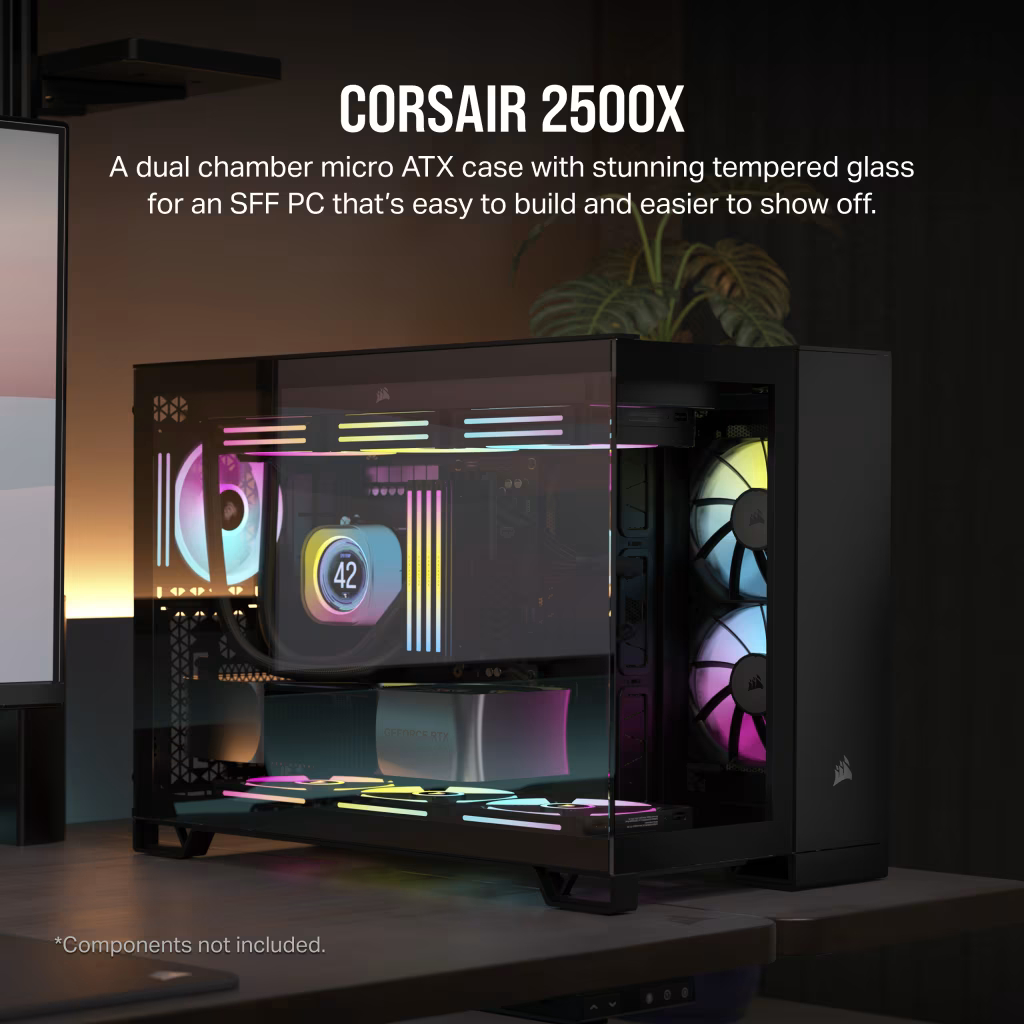 Jual CORSAIR 2500X TG BLACK MID TOWER PC CASE CASING GAMING CHASSIS ...