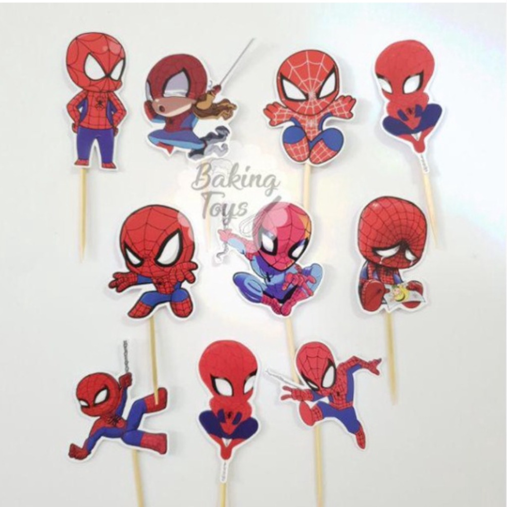 Jual Spiderman Chibi Topper Cupcake Birthday / Hiasan Cupcake Birthday ...