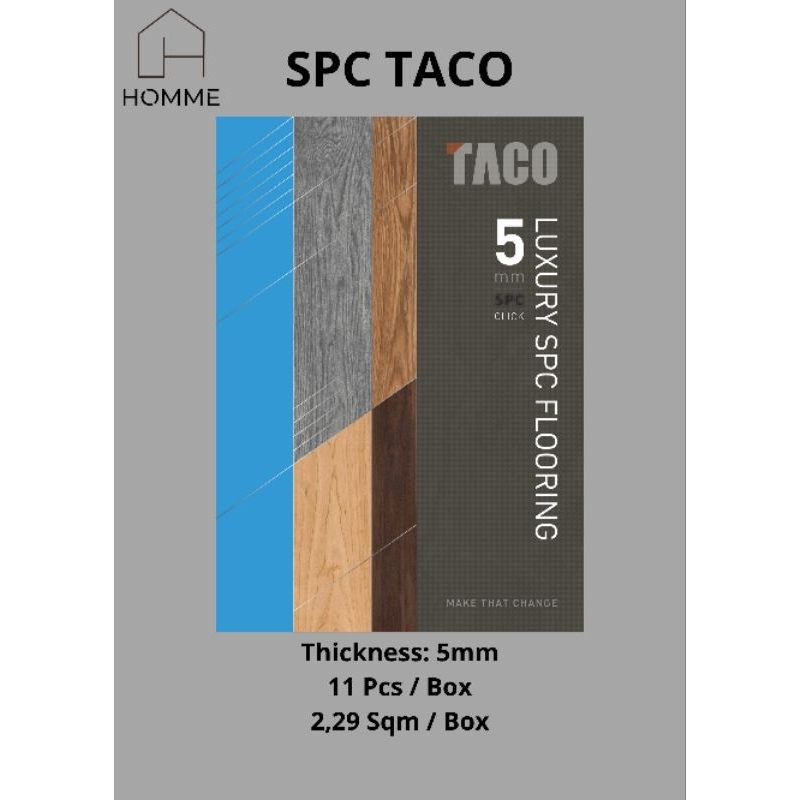 Jual TACO Luxury SPC Flooring 5mm Sistem Klik/Sudah ada foam | Shopee ...