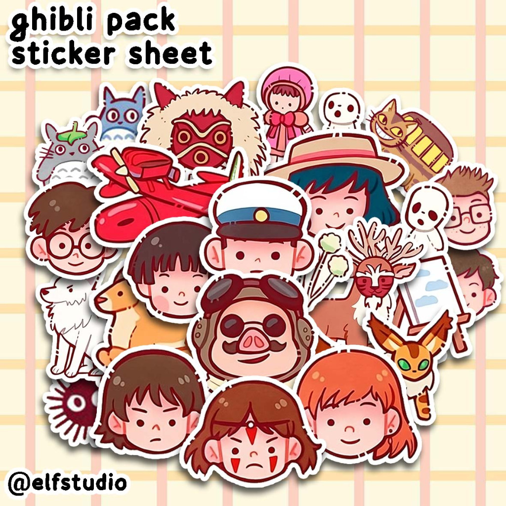 Jual Stiker Ghibli Studio Pack Sticker Deco Animasi Jepang Kartun Planner DIY Scrapbook Journal ...