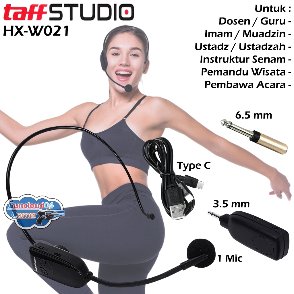 Jual taffSTUDIO All Series SI02 SI01 HX-W002 HX-W021 Microphone UHF Dosen Guru Imam Muadzin ...