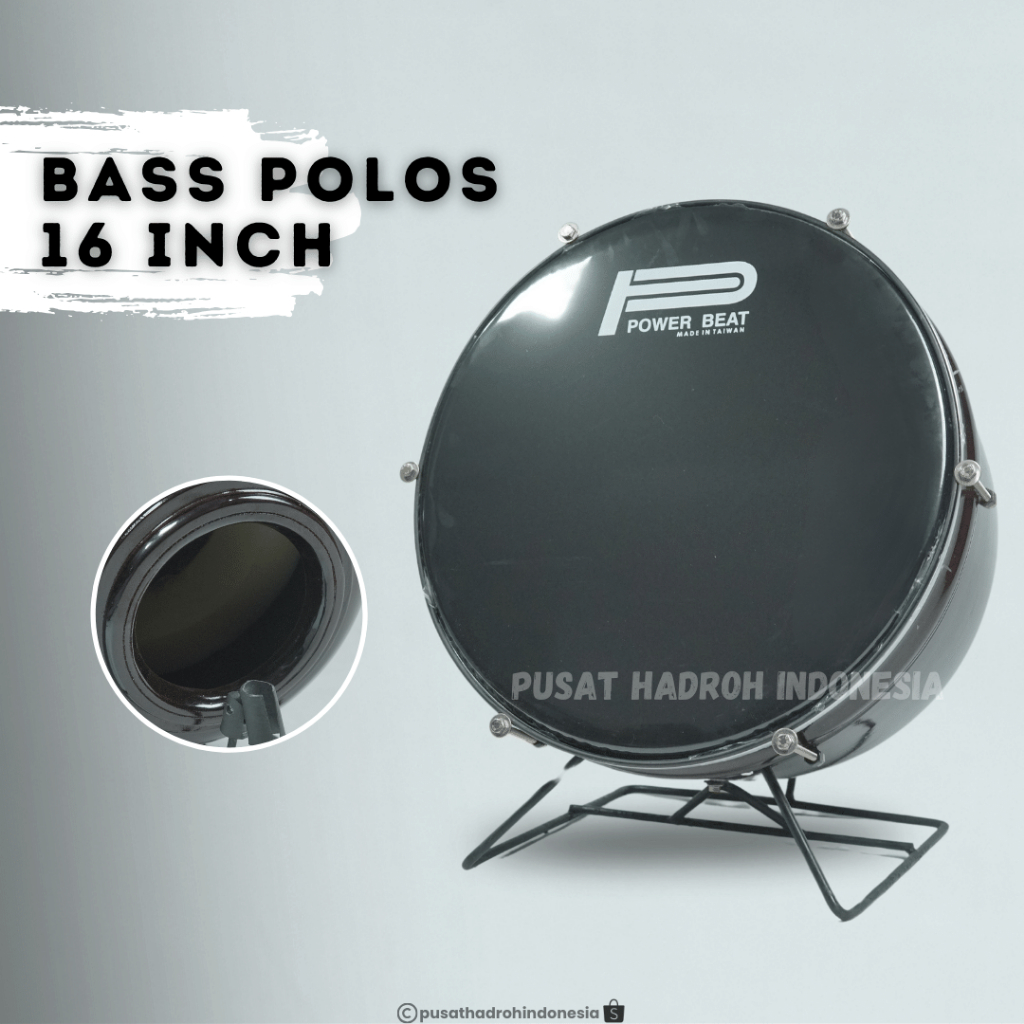 Jual Bass Hadroh Motif Polos Ukuran 16 inch Bass Rebana Qasidah Bas ...
