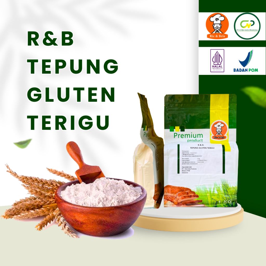 Jual R&B Organic Vital Wheat Gluten 1kg / Protein Tepung Gluten Organik ...