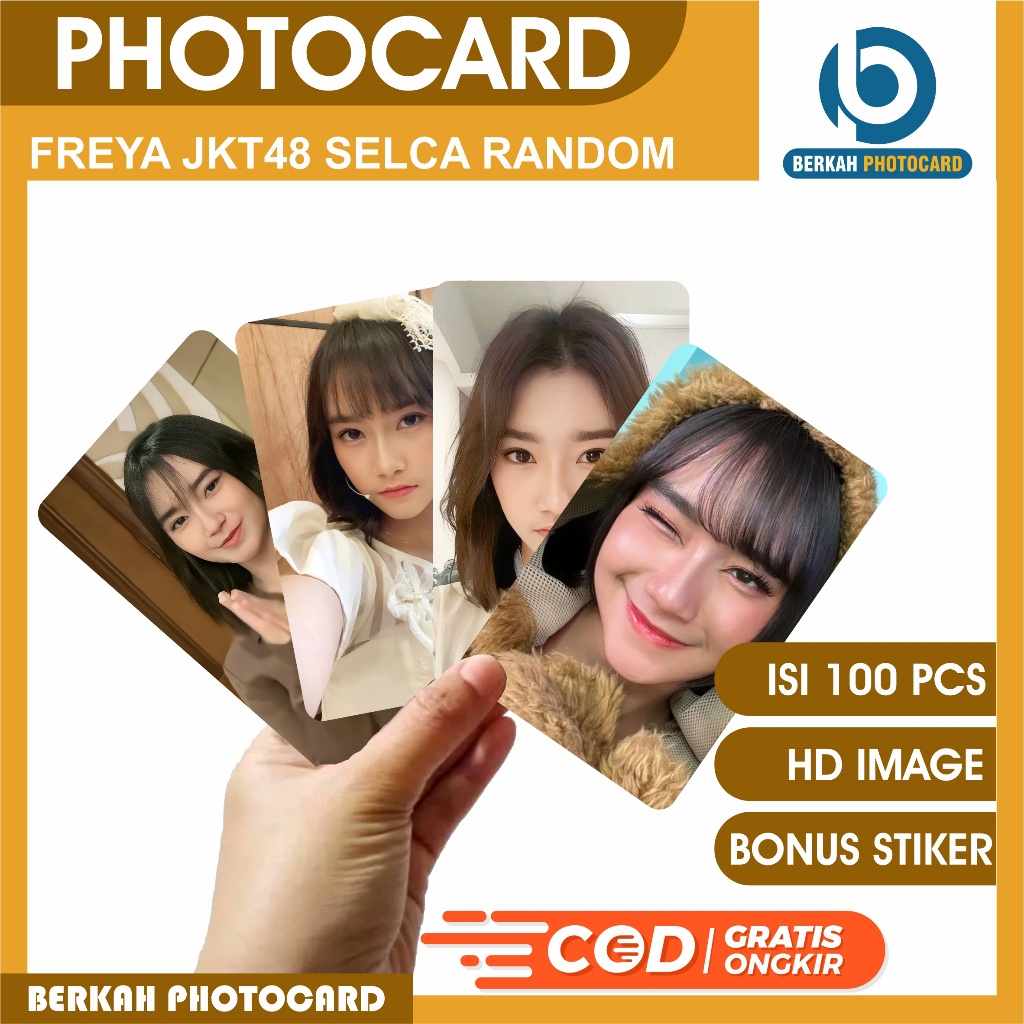Jual Photocard Freya JKT48 Selca random 100 Pcs Bonus Sticker COD ...