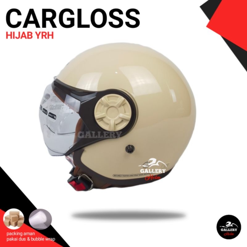 Jual Helm Cargloss Hijab CREM| HELM CARGLOSS YRH | HELM RETRO PEREMPUAN ...