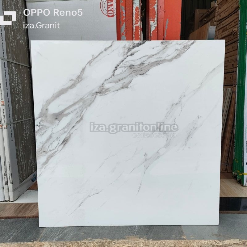 Jual Granit lantai 80x80 fless kw1 putih motif marble glossy mengkilap ...