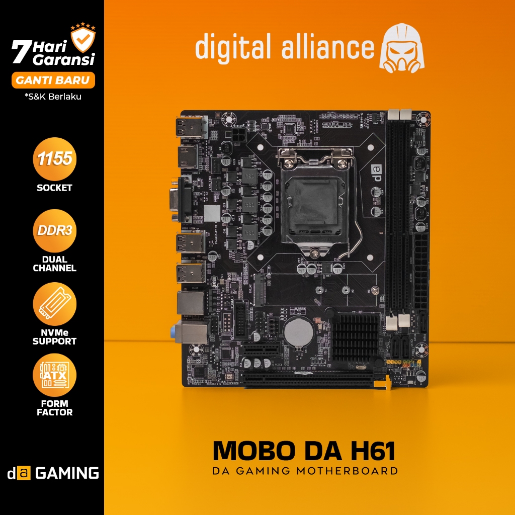 Jual MOTHERBOARD DIGITAL ALLIANCE H61 ATX DDR3 NVME MOBO MAINBOARD INTEL LGA 1155 | Shopee Indonesia