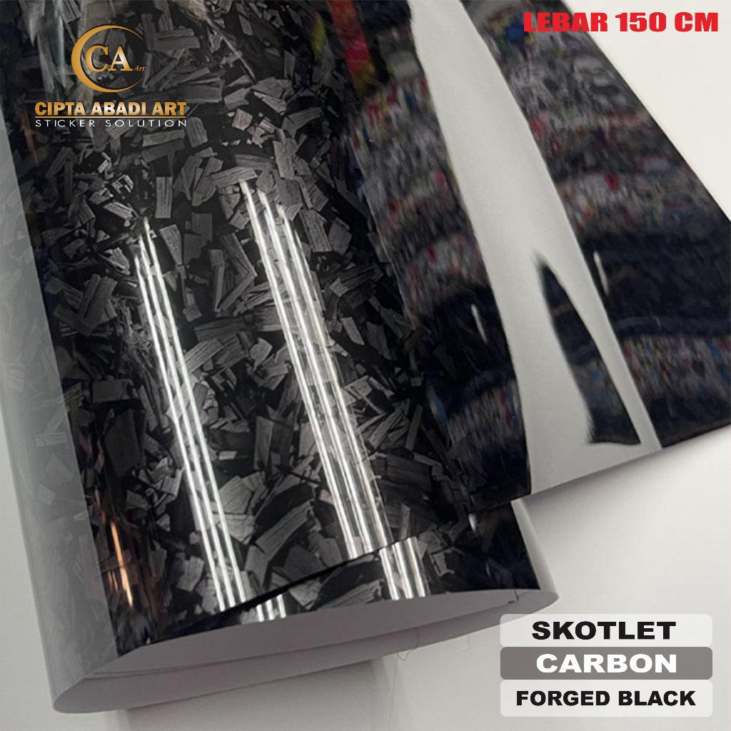 Jual stiker skotlet mobil carbon forged premium sticker karbon black ...
