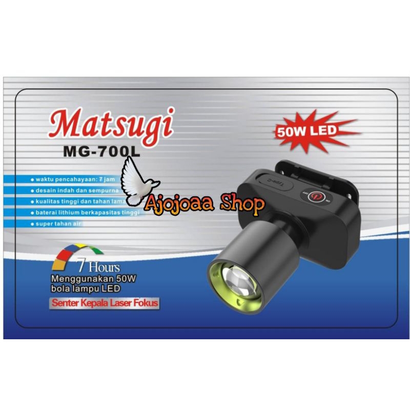 Jual Senter Kepala LED Super Terang Headlamp Matsugi MG-700L 50 Watt | Shopee Indonesia