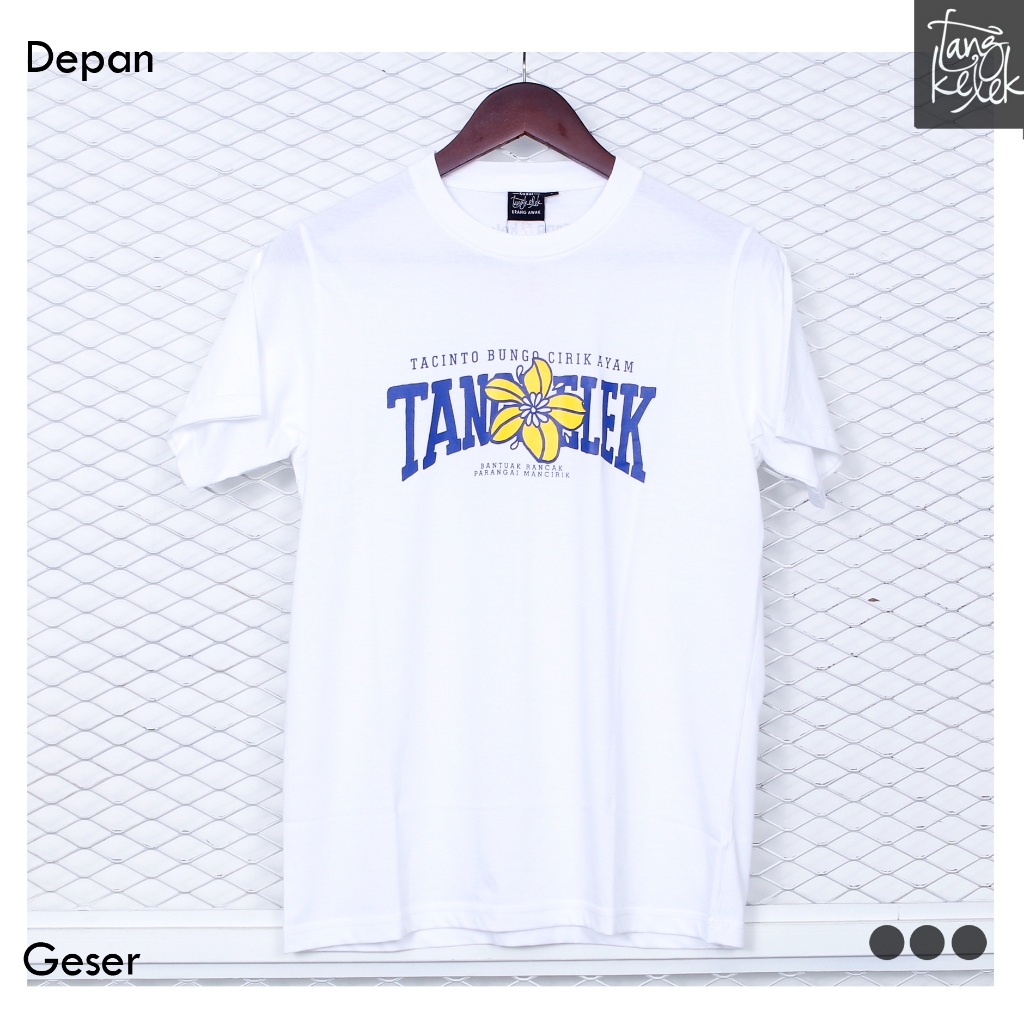 Jual Tangkelek Baju Kaos Tacinto Bungo Cirik Ayam Warna Putih | Shopee ...