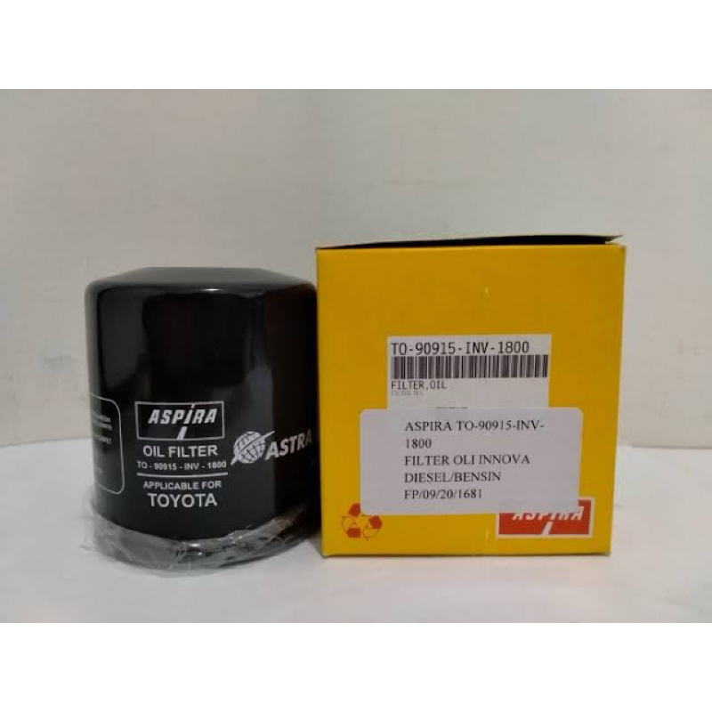 Jual Filter Oli Aspira Innova Bensin dan Harrier (TO-90915-INV-1800 ...