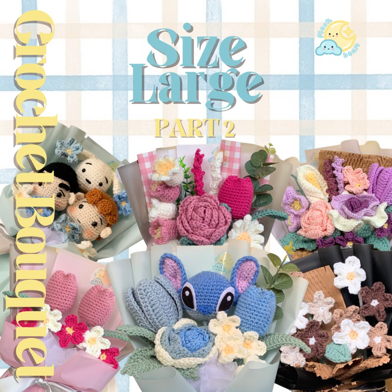 Jual BUKET BUNGA RAJUT LARGE PART 2 / Crochet Bouquet Large by Moon ...